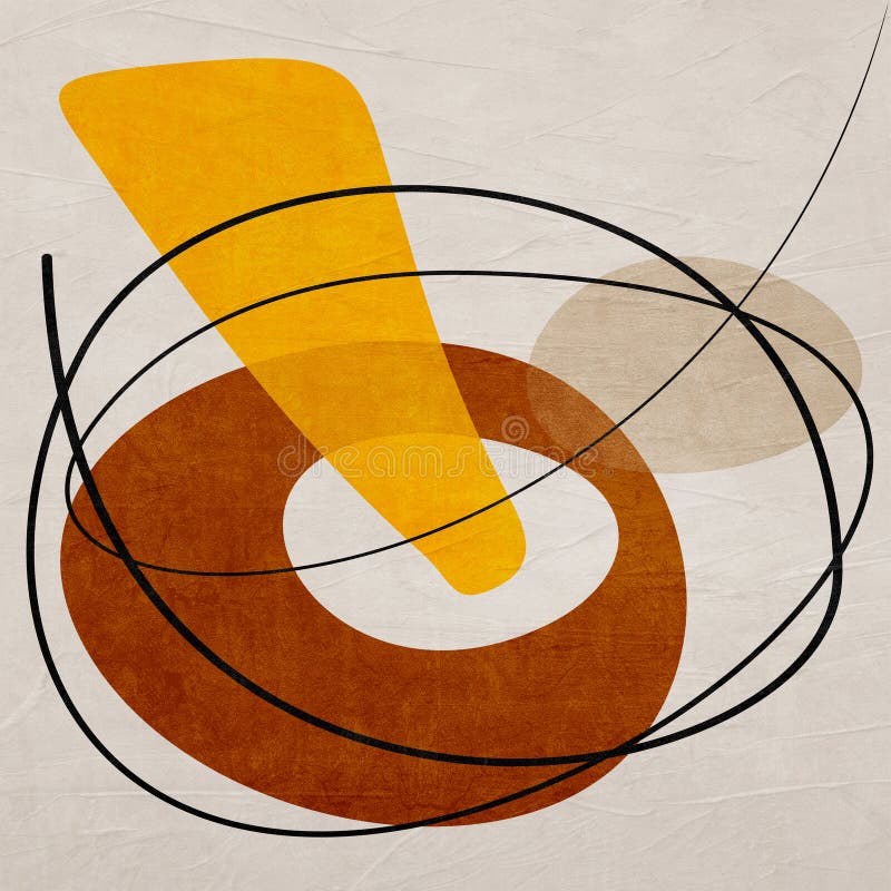 Geometric Abstract Art, Colorful,earthy Tones, Beige, Brown, Minimalist ...