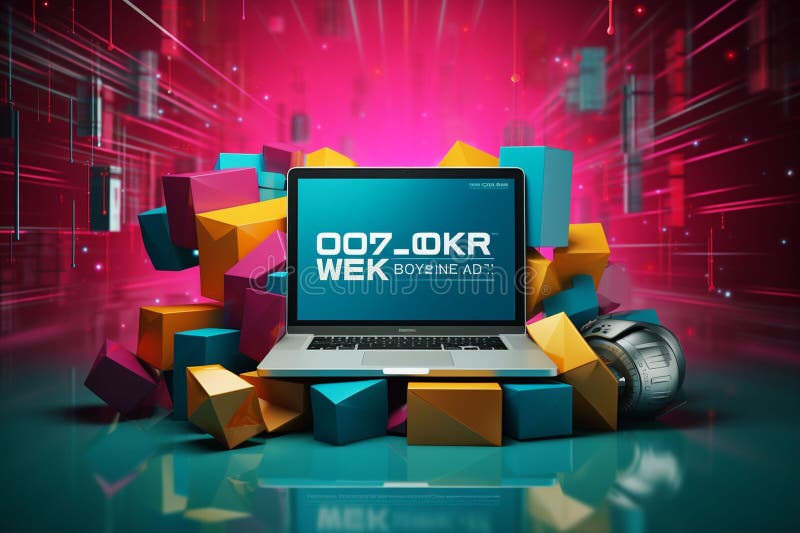 Bold Cyber Week Sale Banner with a Captivating Stock Illustration ...