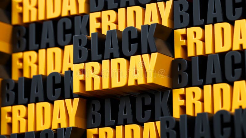 Bold 3D Black Friday Text in Black and Yellow, Creating a Dynamic ...