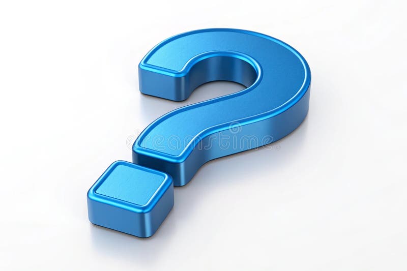 Realistic 3d Blue Question Mark Illustration Stock Illustration ...