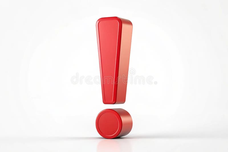 3d Realistic Exclamation Mark Illustration Stock Illustration ...