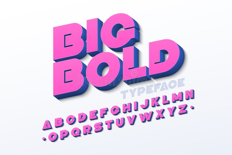 Bold 3d font stock vector. Illustration of bold, creative - 113746275