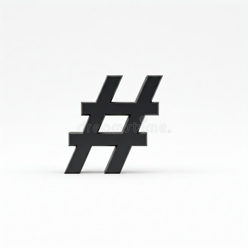 A Hashtag Symbol Isolated on White. Digital Marketing SEO Concept Stock ...