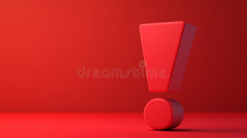 Bold 3D Red Exclamation Mark, Signifying Importance or Alert Stock ...