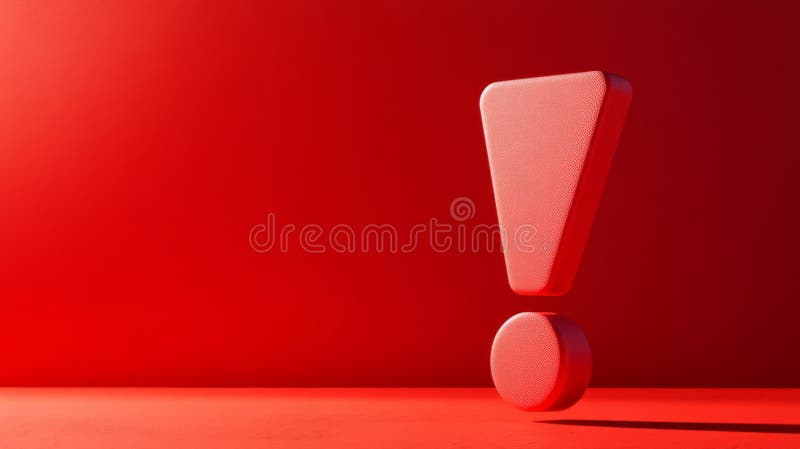 Bold 3D Red Exclamation Mark, Signifying Importance or Alert Stock ...