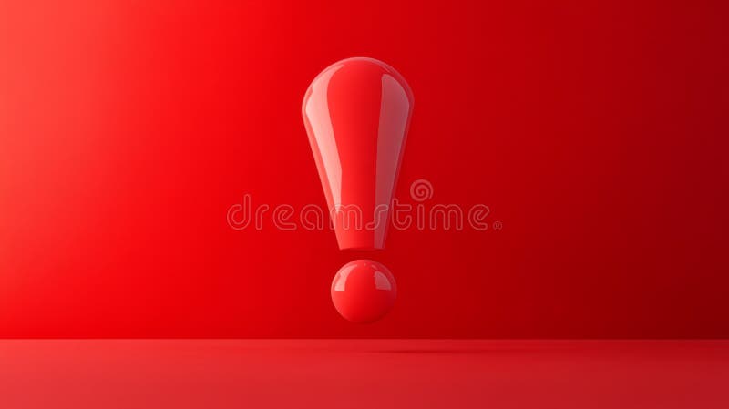 Bold 3D Red Exclamation Mark, Signifying Importance or Alert. Stock ...