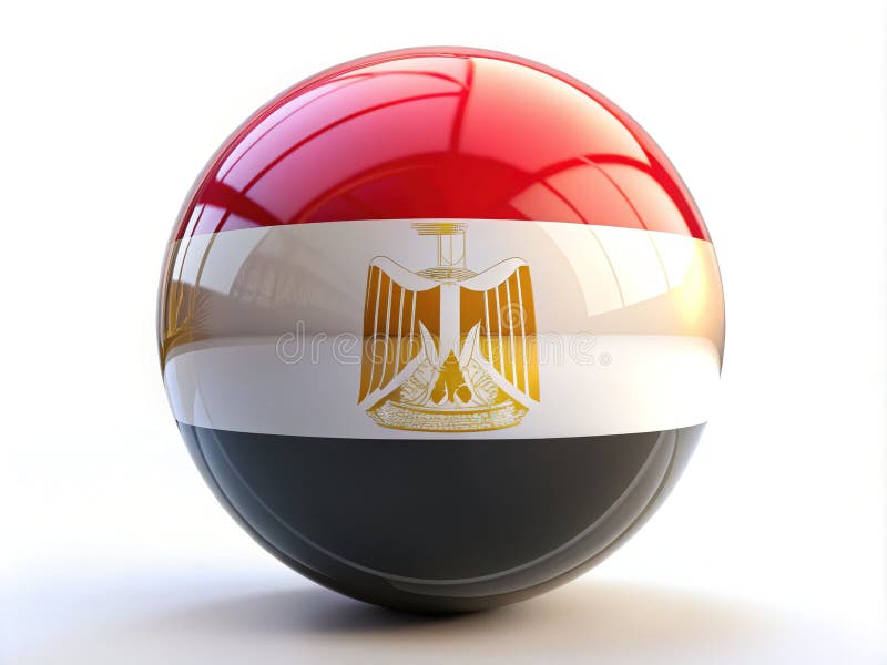 A Bold, 3D Rendered Sphere Embracing the Egyptian Flag: a Modern ...