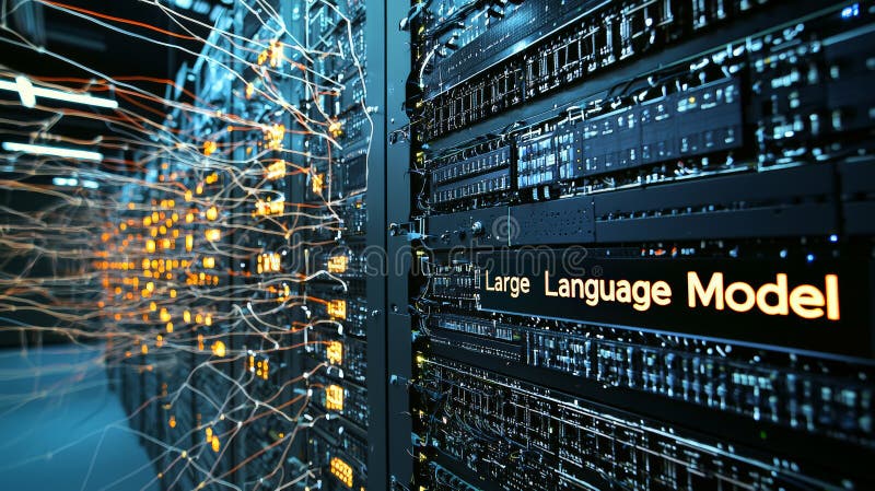A Bold 3D Rendering of the Text "Large Language Model" on a Crisp White ...