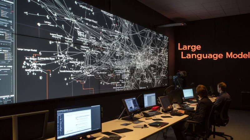 A Bold 3D Rendering of the Text "Large Language Model" on a Crisp White ...