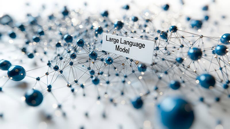 A Bold 3D Rendering of the Text "Large Language Model" on a Crisp White ...