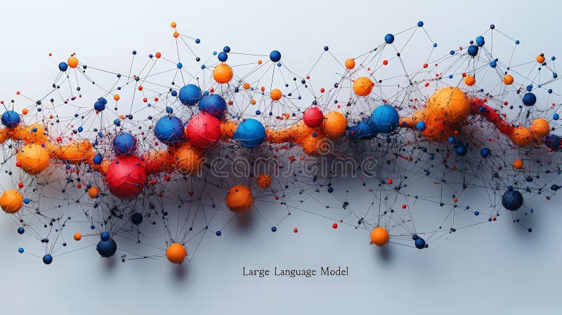 A Bold 3D Rendering of the Text "Large Language Model" on a Crisp White ...