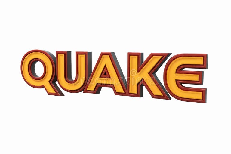 Bold 3D Text Effect for Quake with Orange Gradient and Transparent ...