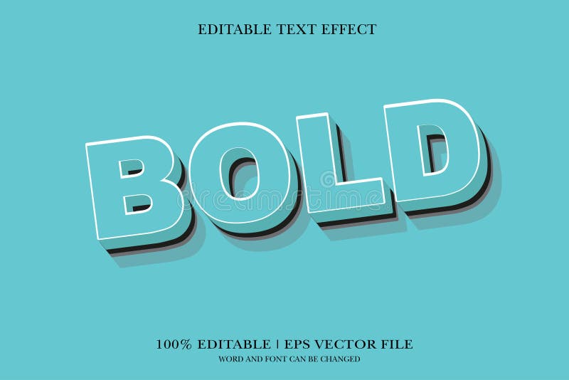 Bold 3d Text Effect Styles Mockup Concept Black Text Stock Vector ...
