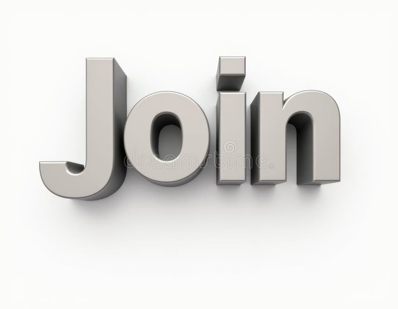 Bold 3D Text Join on a White Background. Stock Illustration ...