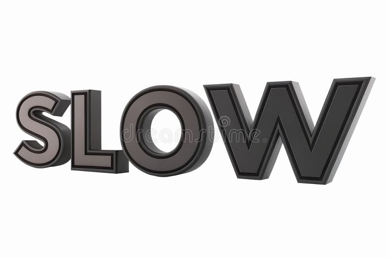 Bold 3D Text Slow with a Modern Design and Transparent Background for ...