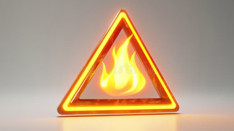 Bold 3D Triangle Warning Sign with Glossy Yellow Surface Stock ...