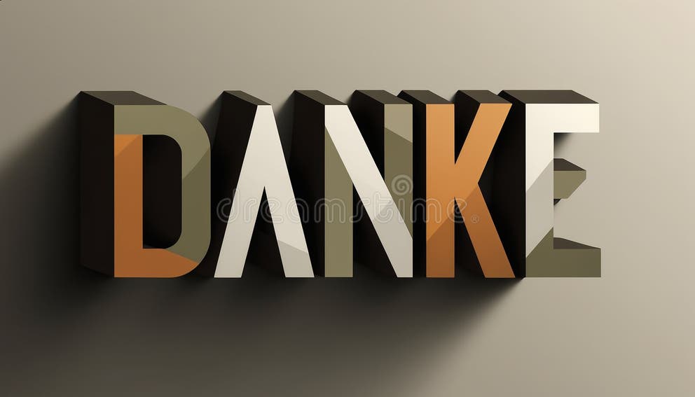 Bold 3D Typography Featuring the Word Danke Stock Illustration ...