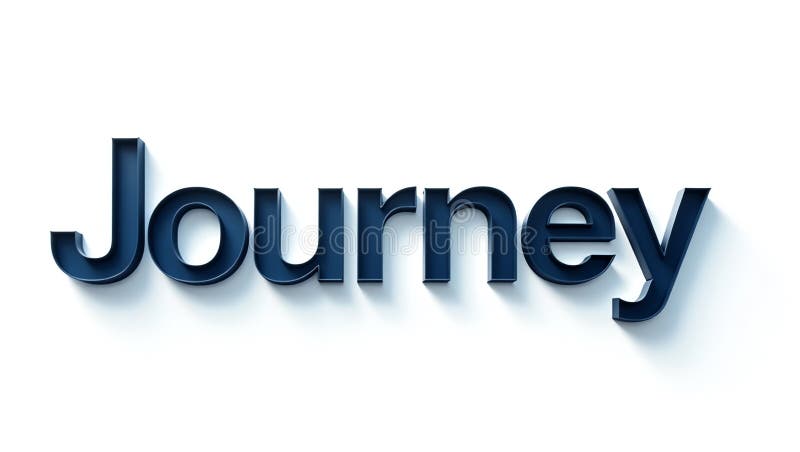 Bold, 3D Typography of Journey with a Strong Shadow Effect Stock ...
