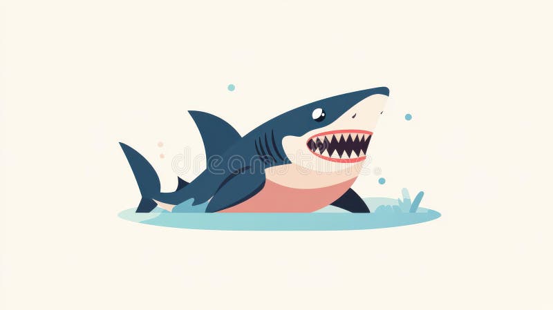 Bold D Vector Shark Illustration, Featuring Sharp Teeth and a ...