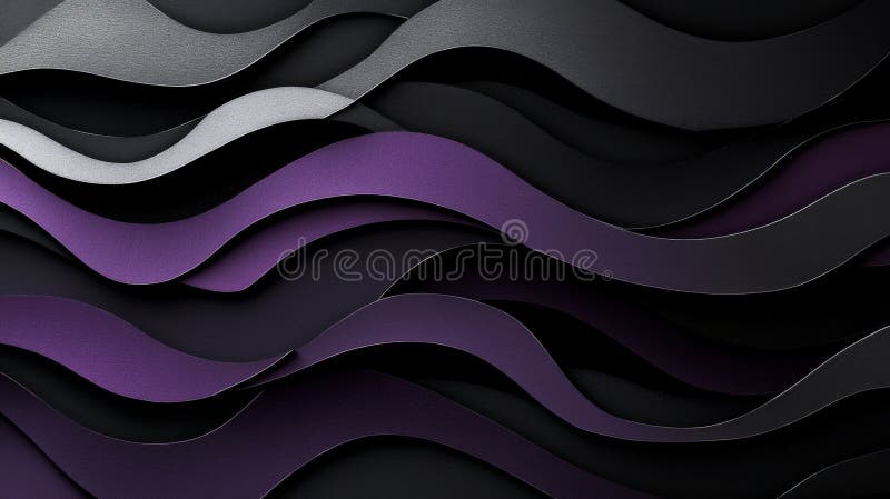 A Bold, Dark Abstract Paper Cut Design with Sharp Wavy Shapes in Black ...