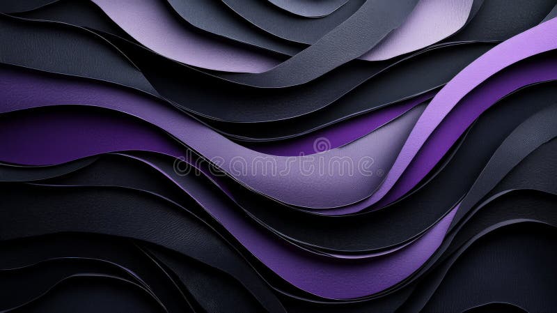 A Bold, Dark Abstract Paper Cut Design with Sharp Wavy Shapes in Black ...