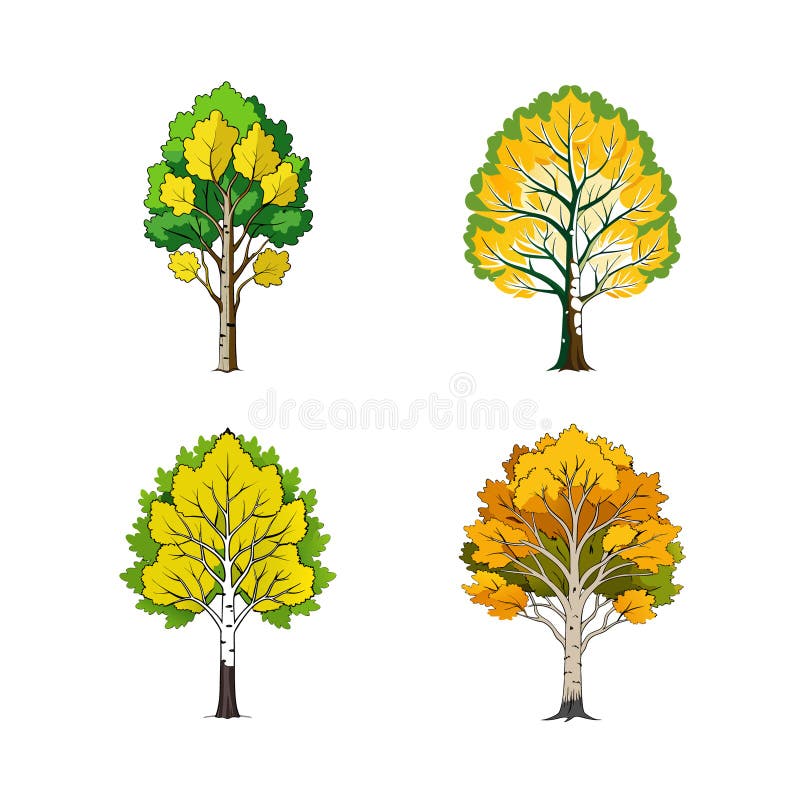 Bold Design of Quaking Aspen Tree Stock Vector - Illustration of ...
