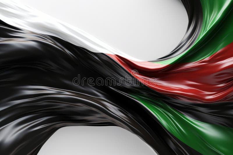 Modern Minimalist Libya Flag in Twisted Waves: 3D Render with Studio ...