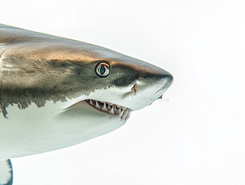 Portrait of a Shark Isolated on a White Background Stock Illustration ...