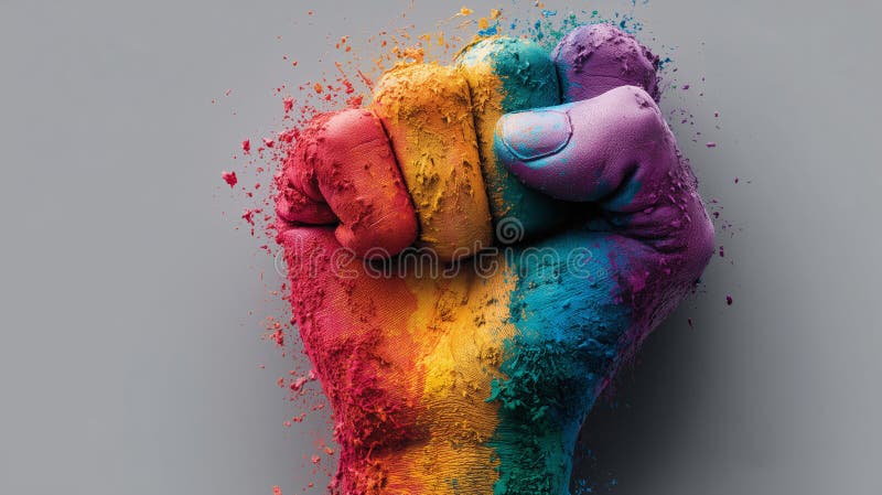 Bold Display of Pride with a Vibrant Raised Fist Symbolizing Unity ...