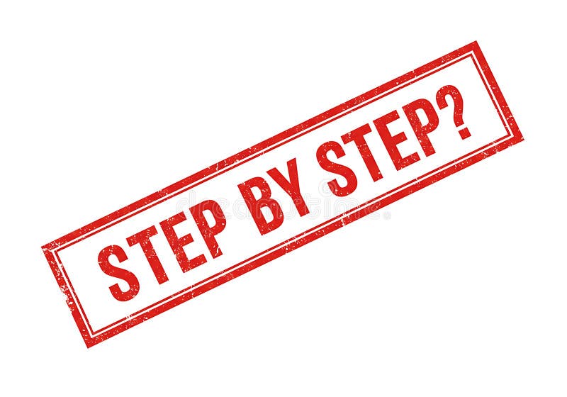 Bold Distressed Red Stamp Illustration with Stepwise Message Directions ...