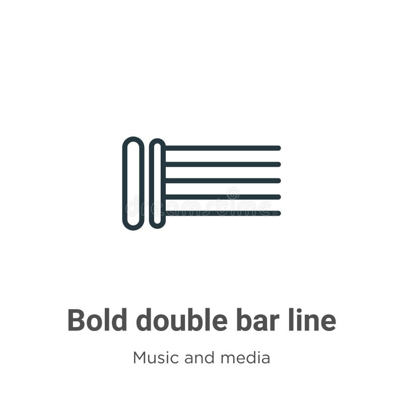 Bold Double Bar Line Outline Vector Icon. Thin Line Black Bold Double ...