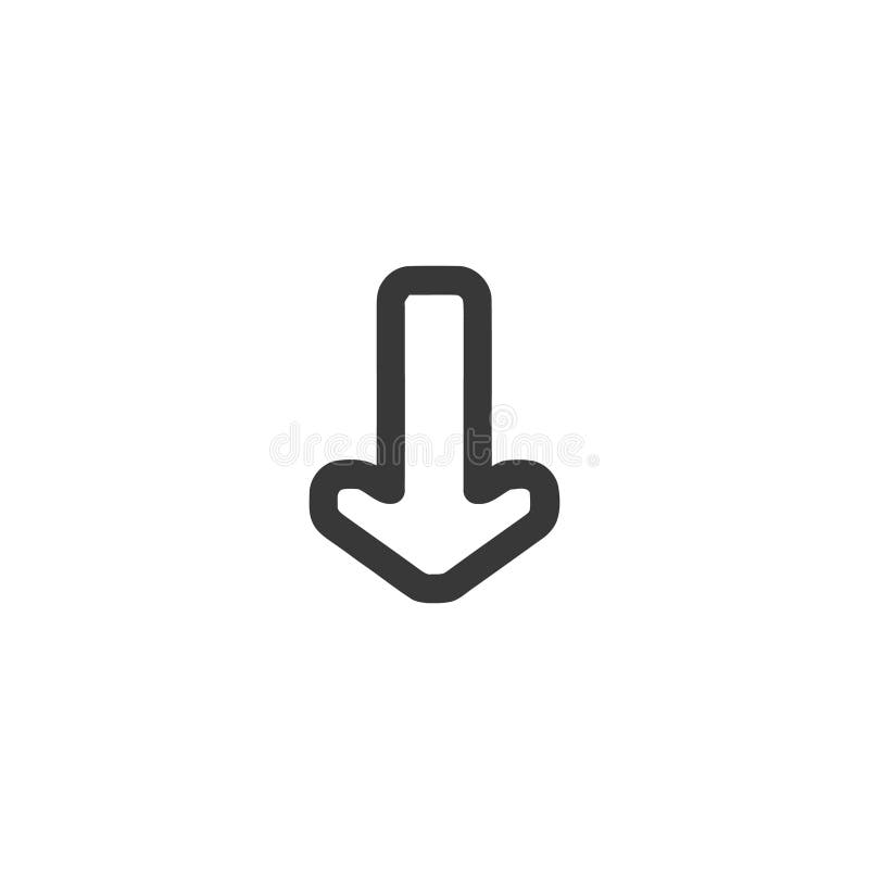 Simple Bold Black Down Arrow Icon Stock Vector - Illustration of ...