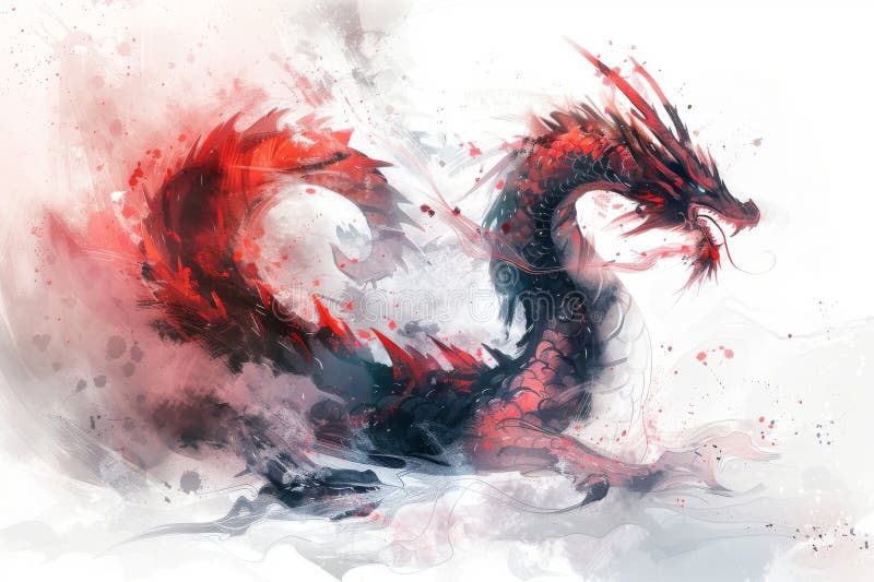 Bold Dragon Emblem Against a Transparent White Canvas Stock ...