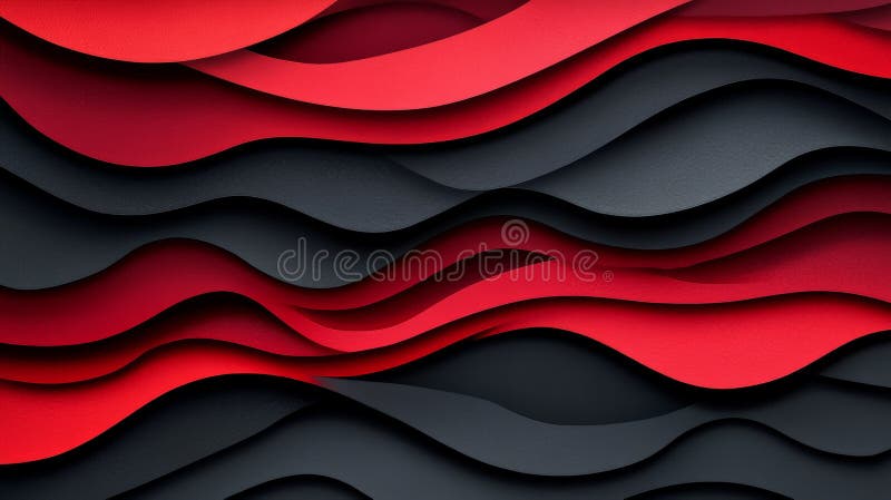 A Bold, Dramatic Paper Cut Wave Background in Deep Red, Black, and ...