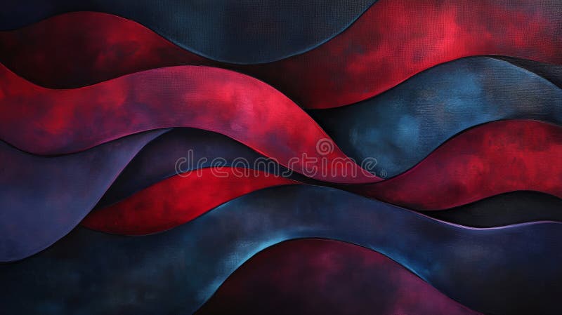 A Bold, Dramatic Wave Composition with Deep Burgundy, Navy Blue, and ...