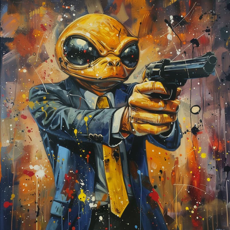 Alien Agent - Abstract Modern Art Stock Illustration - Illustration of ...