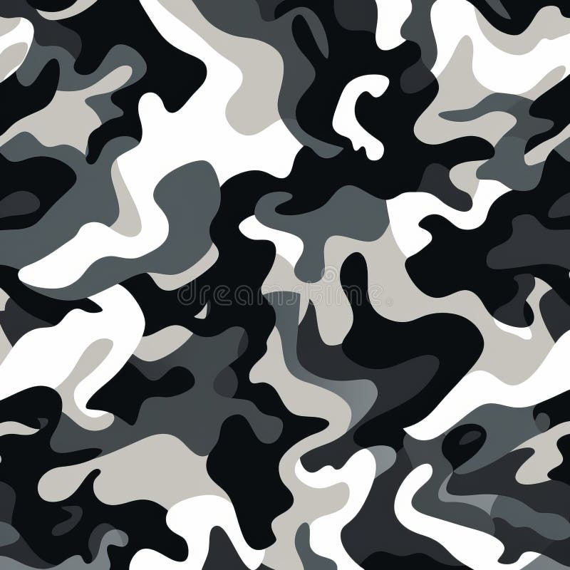 Bold and Dynamic Black and White Camo Pattern Stock Illustration ...