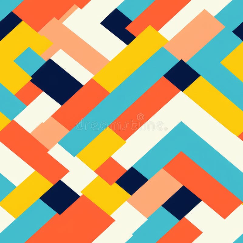 Bold and Dynamic Block Pattern for Surface Printing Stock Illustration ...