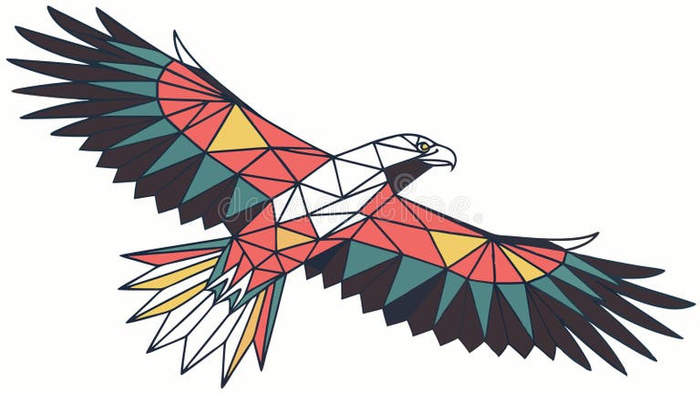 Bold Geometric Eagle in Flight, Modern Art, Vector Design Generative AI ...
