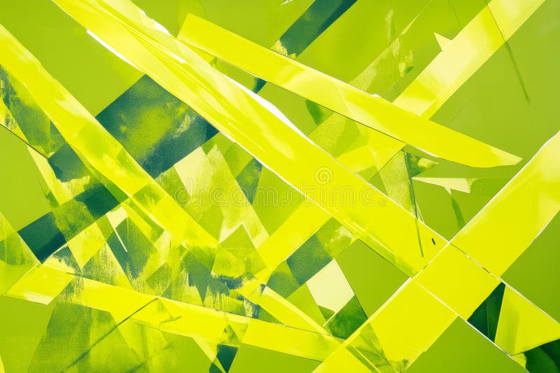 Bold and Dynamic Geometric Patterns in Lime Green Tones Glowing Against ...