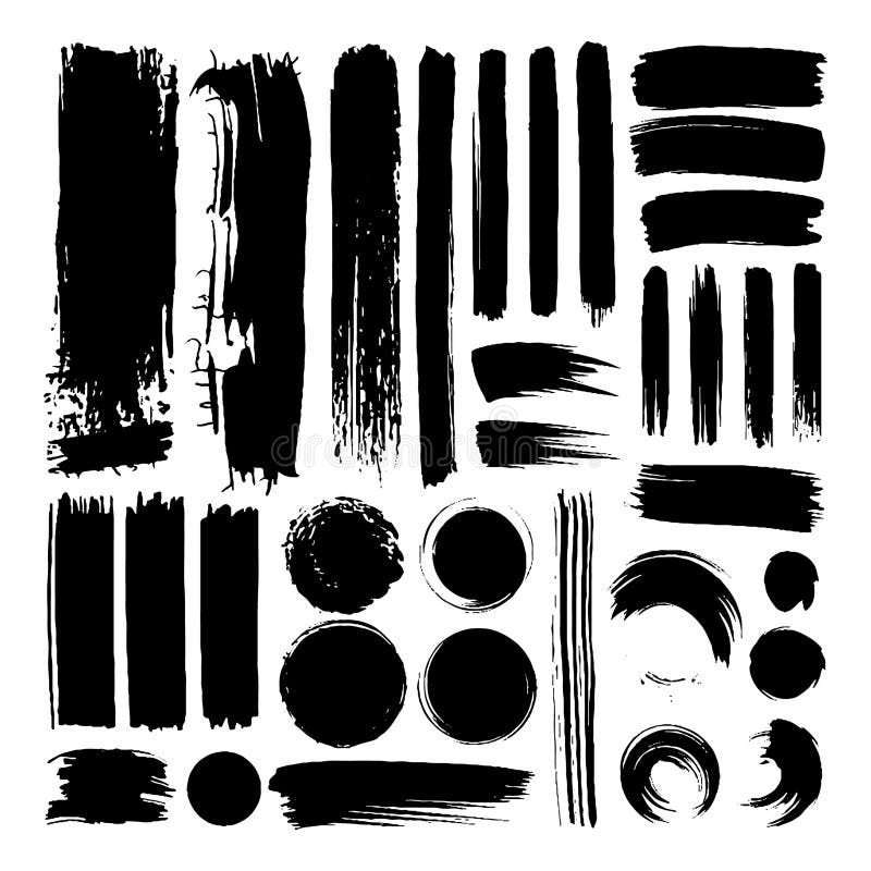 A Bold and Dynamic Set of Abstract Ink Brush Strokes and Textures ...
