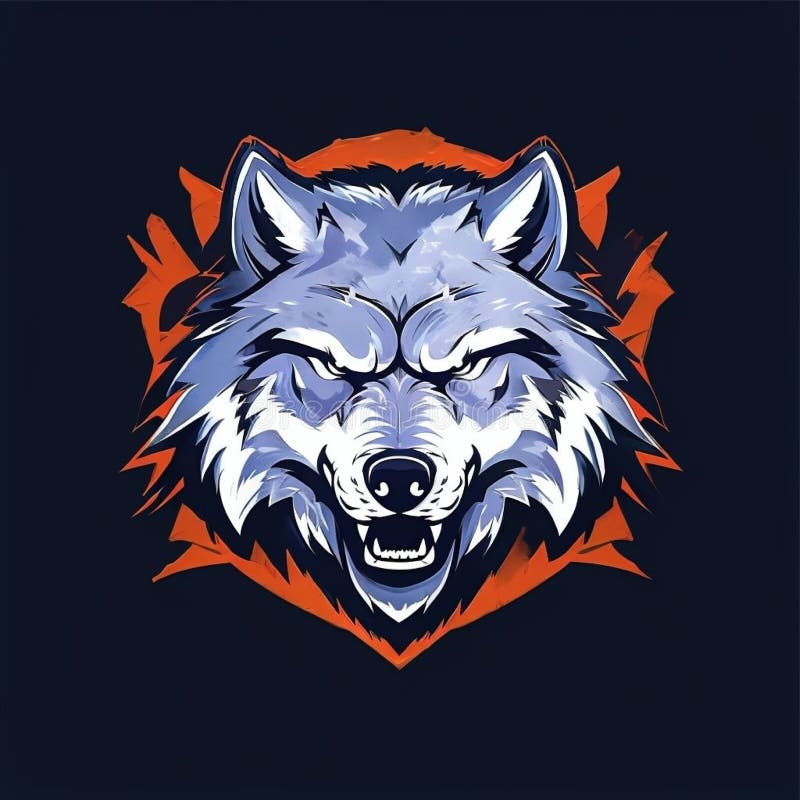 Fierce Wolf Head Sports Logo Design Stock Illustration - Illustration ...