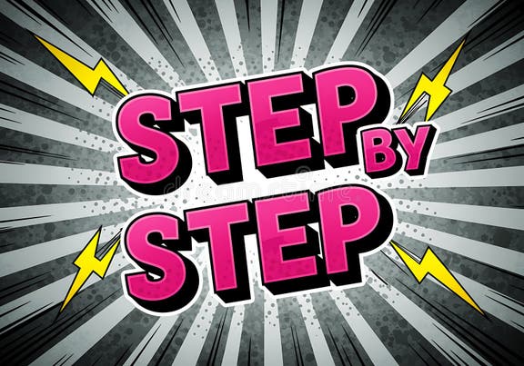 Bold Dynamic Step by Step Graphic Comic Style Design Clear Guide Stock ...