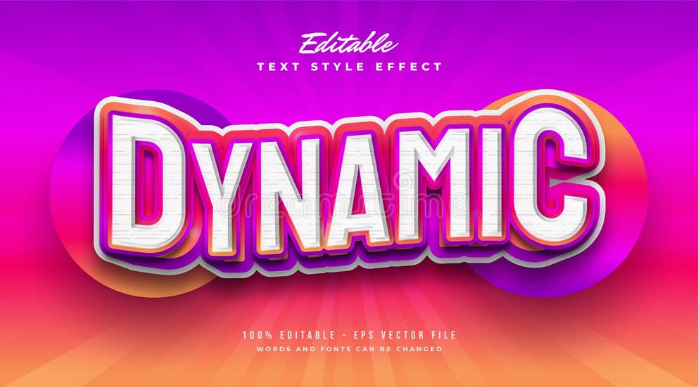 Bold Dynamic Text Style in Colorful Gradient and Wavy Effect. Editable ...