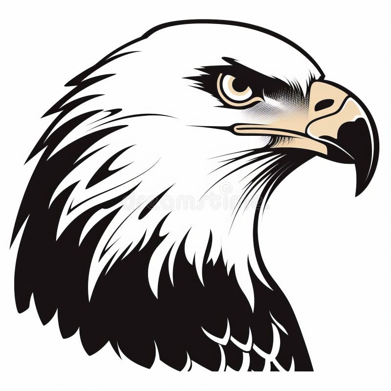 Bold Eagle Vector: Dark, White, and Black Head of the Bald Eagle Stock ...