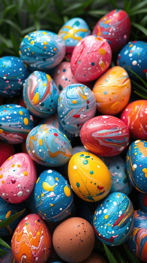 The Bold Easter Card Design in the Cluttercore Trend Features Rich ...