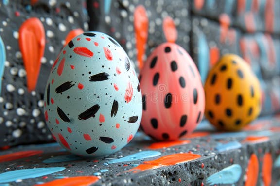 The Bold Easter Card Design in the Cluttercore Trend Features Rich Colors and Bold Strokes ...