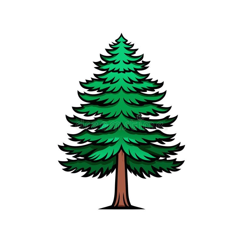Bold Eastern White Pine Tree Illustration Design Stock Photo - Illustration of growth, stem ...