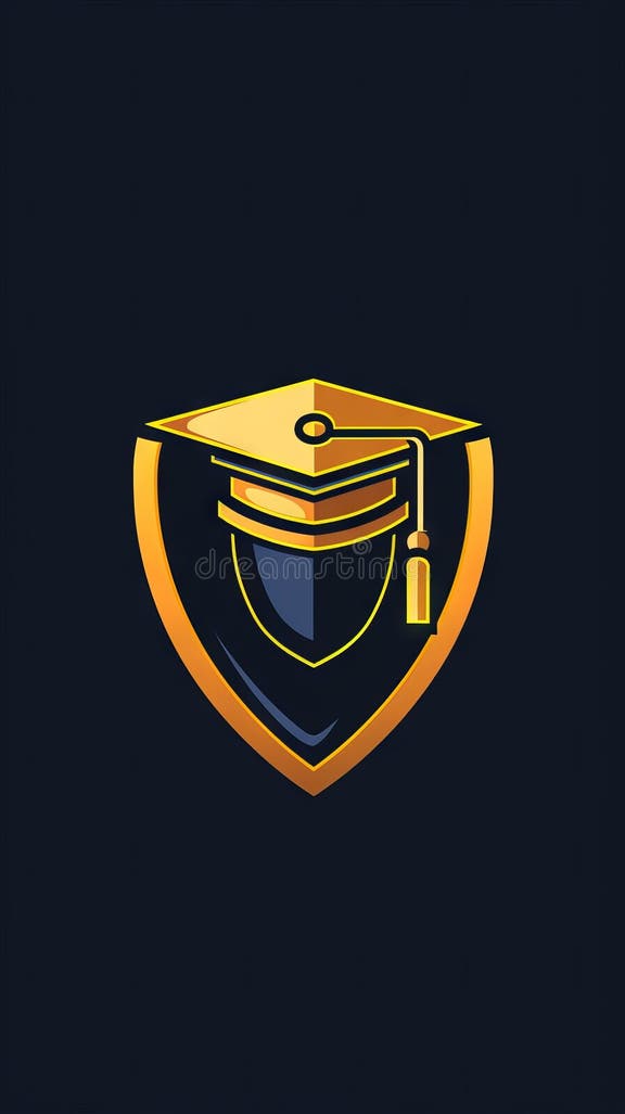 Bold Education Logo with a Graduation Cap and a Shield. Stock ...