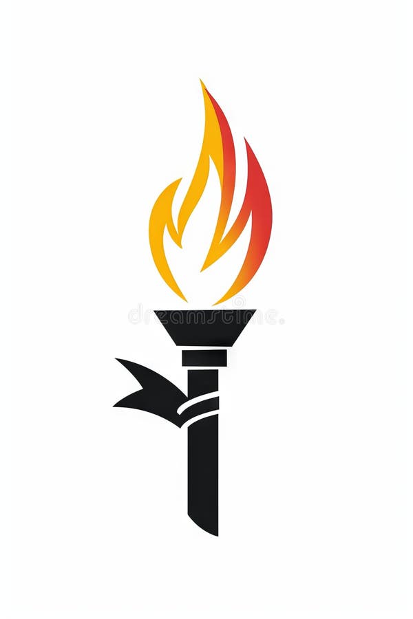 Bold Education Logo with a Torch Symbolizing Knowledge. Stock ...